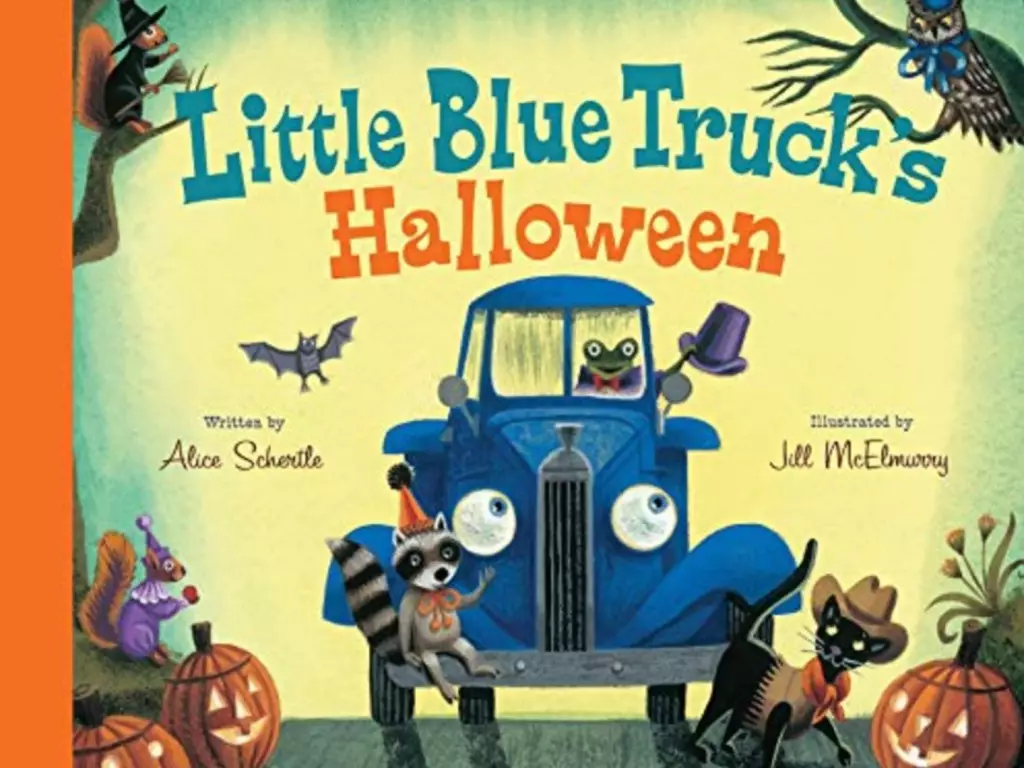 Ноќта на вештерките на Little Blue Truck е совршена книга за мали деца оваа Ноќ на вештерките - и е помалку од 10 долари на Амазон