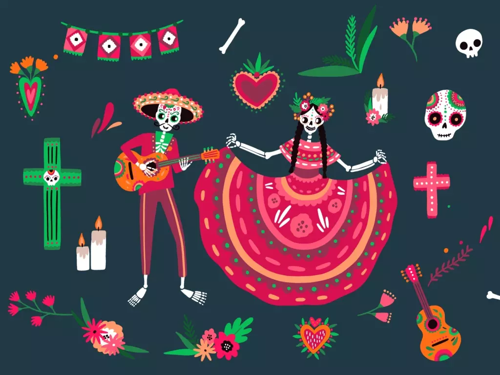 , Ok, Dia de los Muertos diňe Meksikaly Hallowin däl