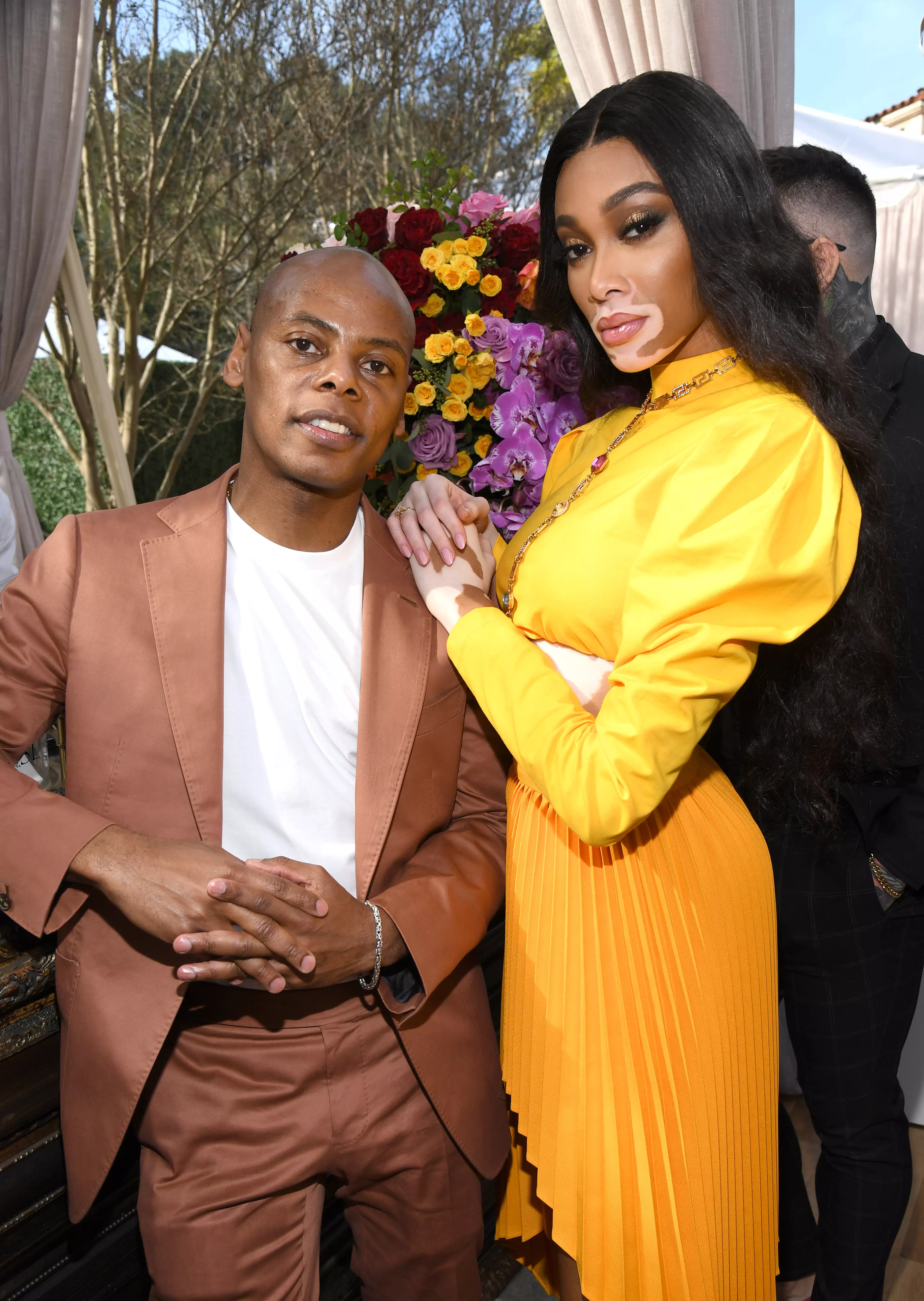 LOS ANGELES, CALIFORNIA - 25 JANUARI: Tyran 'Tata' Smith dan Winnie Harlow menghadiri 2020 Roc Nation THE BRUNCH pada 25 Januari 2020 di Los Angeles, California. (Foto oleh Kevin Mazur/Getty Images untuk Roc Nation)