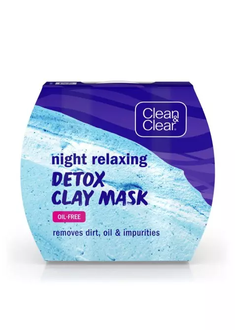 מסכות חימר חדשות לנסות | Clean & Clear Night Relaxing Detox Clay Mask