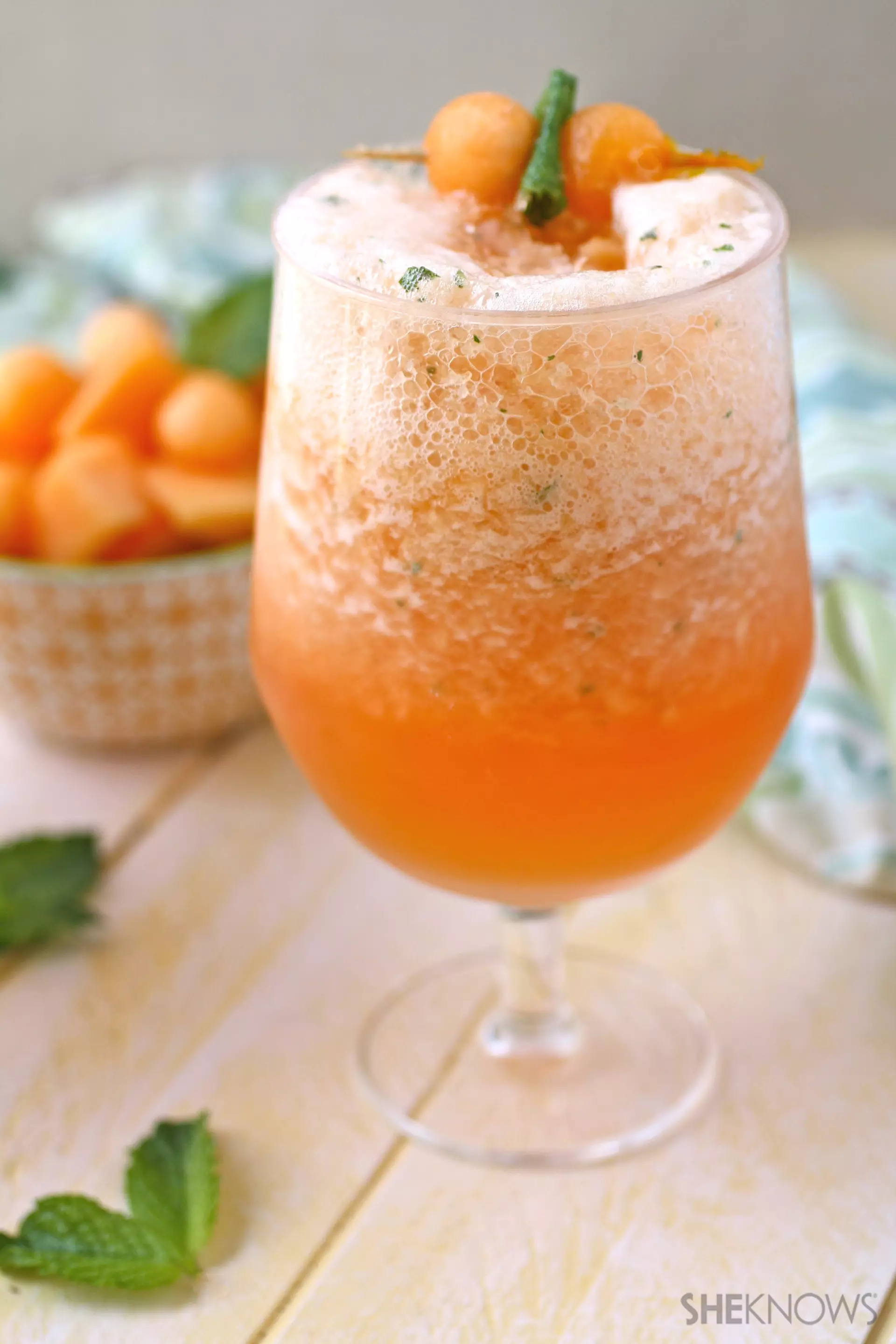 boozy cantaloupe slushie