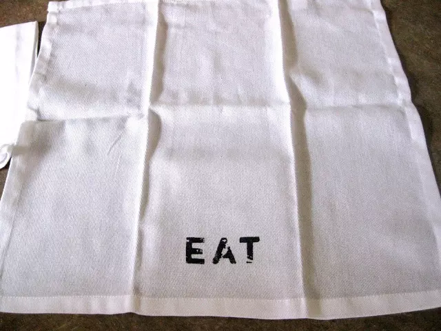 Stenciled napkin