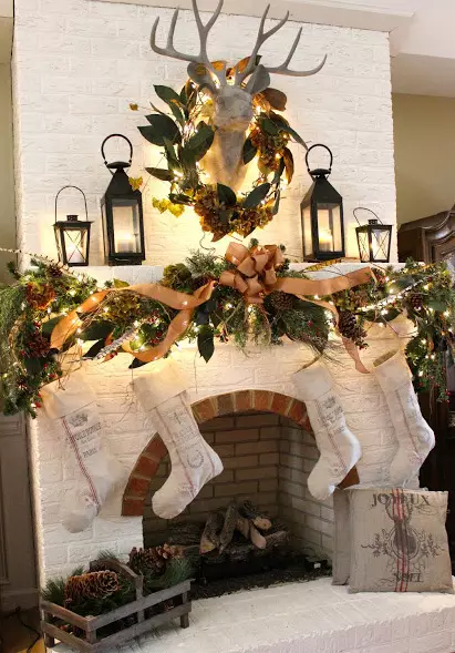 Mantle Christmas ee dalka rustic