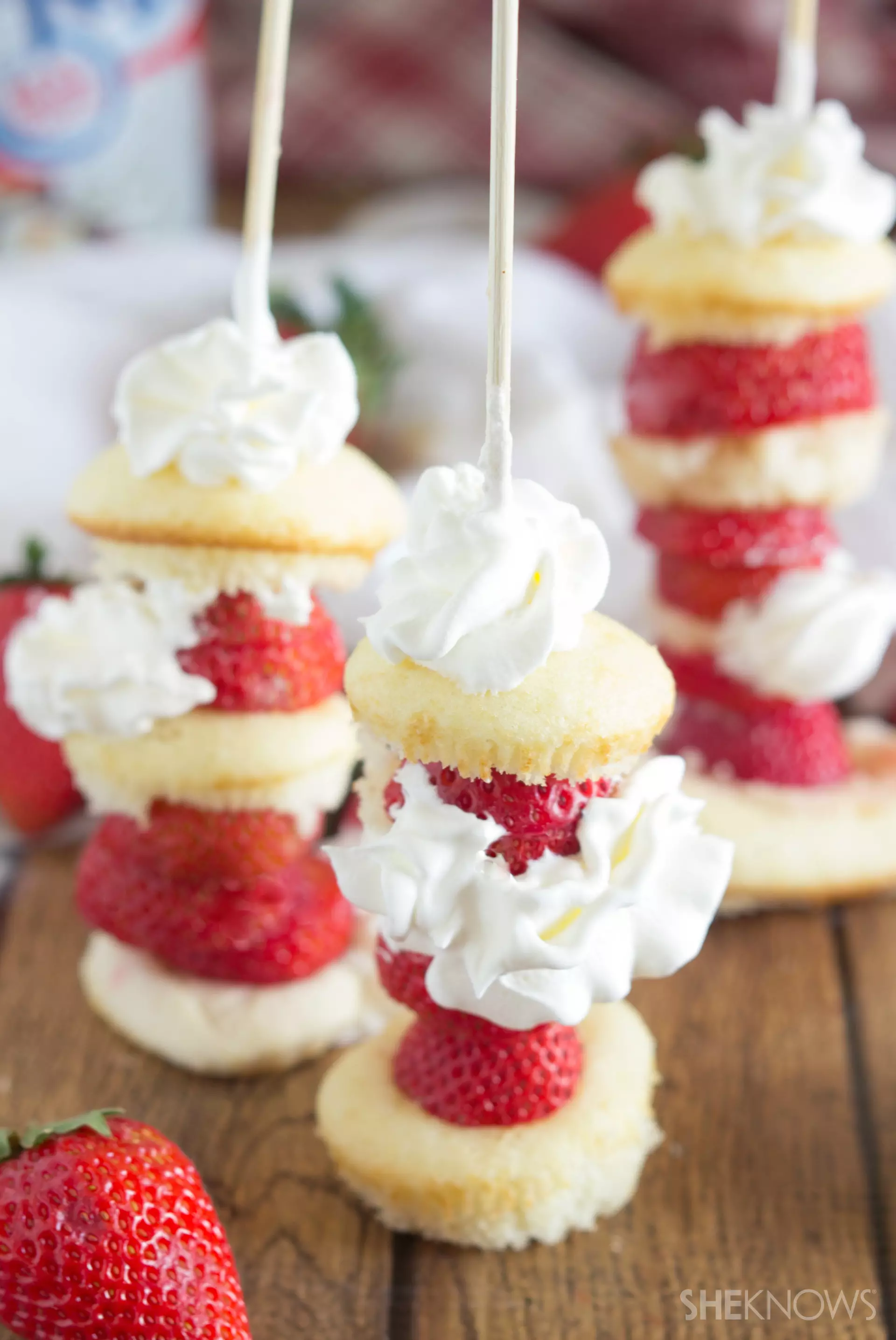 Strawberry shortcake kabobs