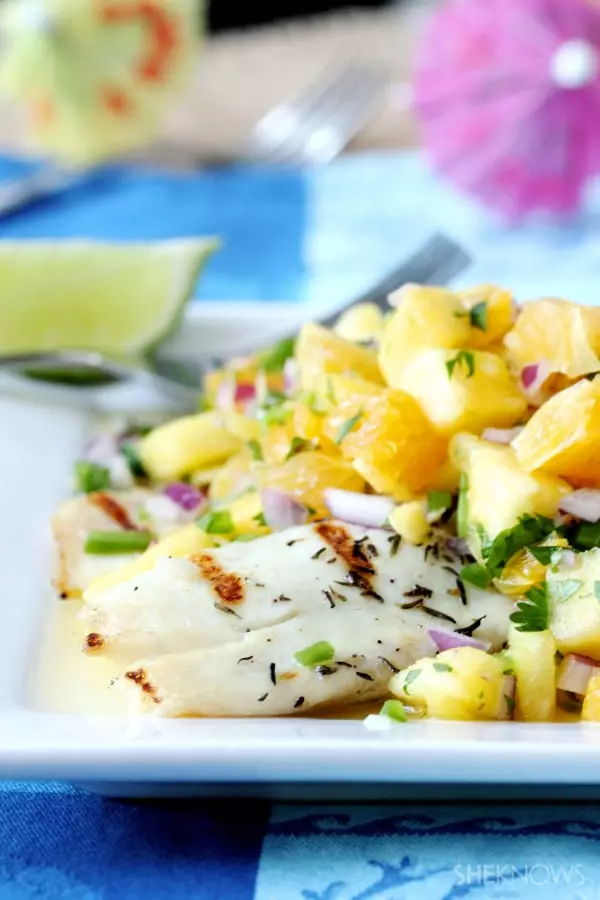 Geroosterde tilapia met pynappel lemoen salsa resep