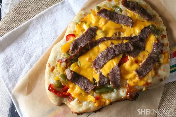 Cheesesteak pizza