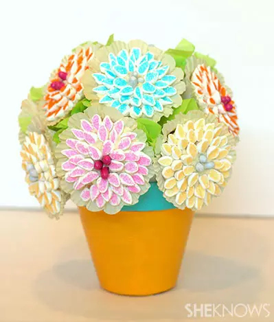 Cupcake flowerpot bouquet