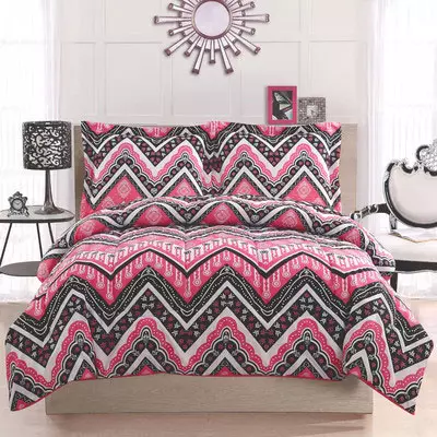 Bộ đồ giường màu hồng và đen nóng bỏng