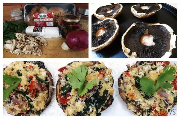 Quinoa gefüllte Portobello Champignonen | Sheknows.com - Rezept Schrëtt