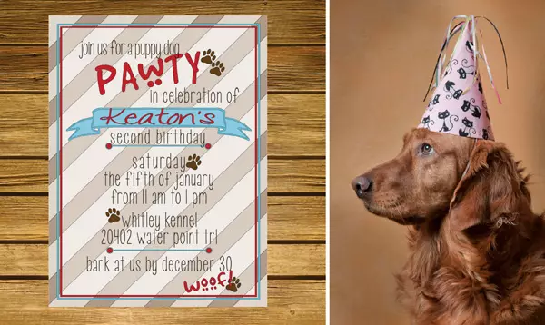 Позивница за рођендане за псе