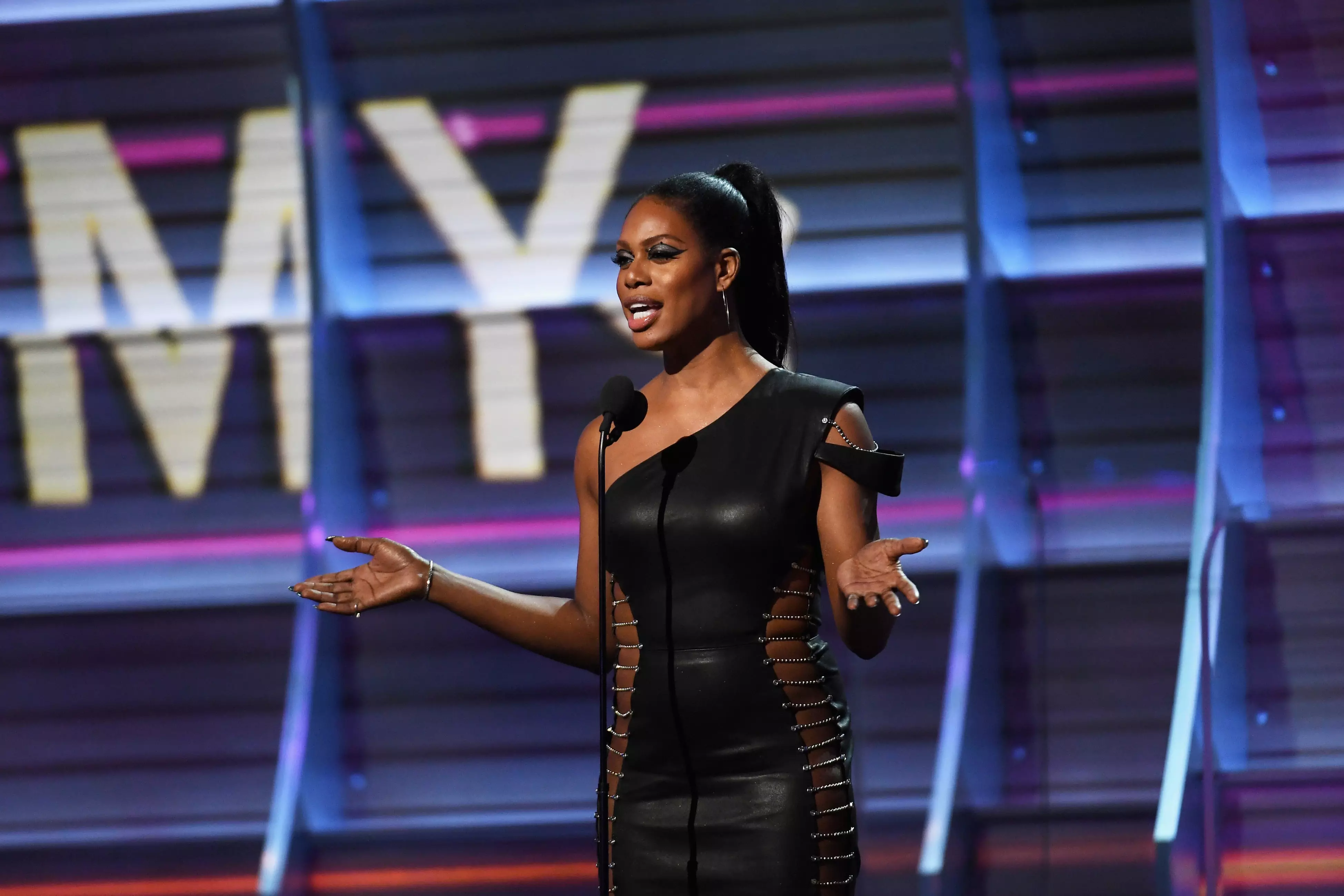 Laverne Cox at 2017 Grammys