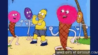 I Simpson che ballano con il dessert