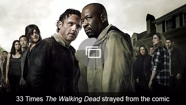 The Walking Dead TV vs apresentação de slides em quadrinhos