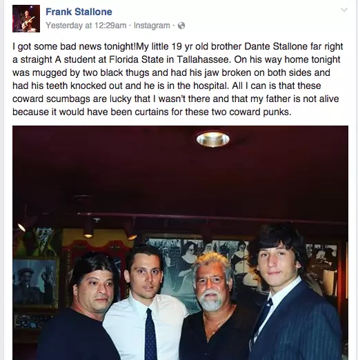 Postingan Facebook Frank Stallone