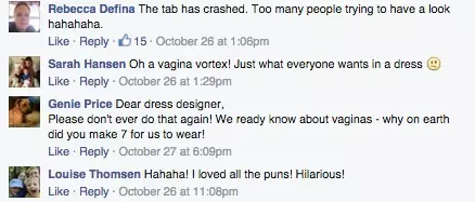 Objava Vagina Dress na Facebooku postane viralna
