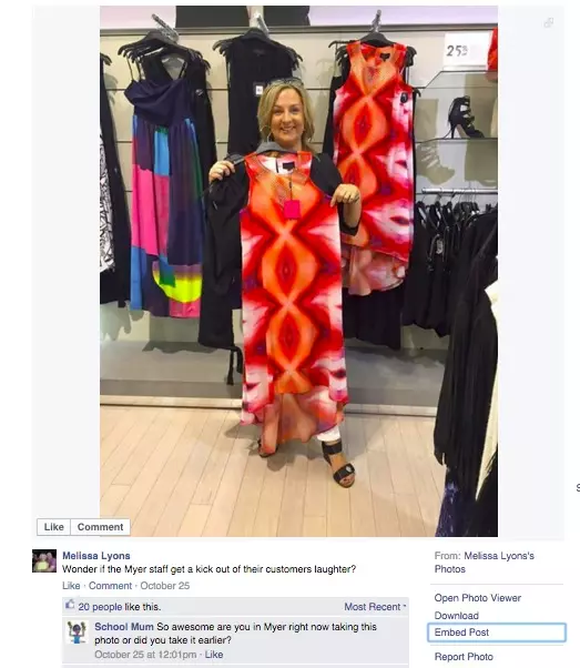 Der Facebook-Post von Vagina Dress geht viral