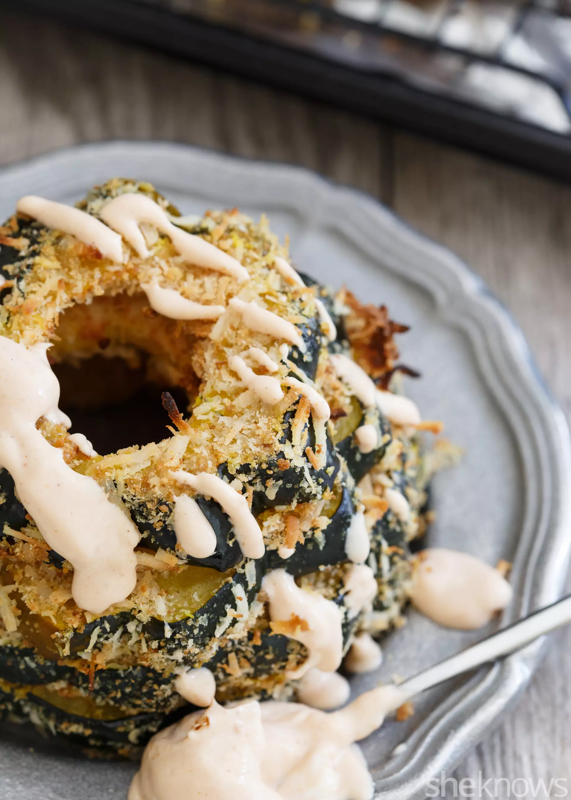 coconut crusted acorn squash rings