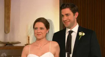 Het kantoor Jim en Pam bruiloft GIF