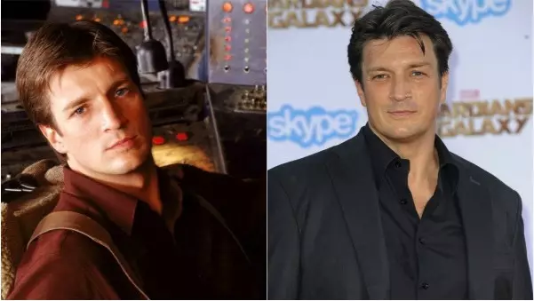 Nathan Fillion then and now