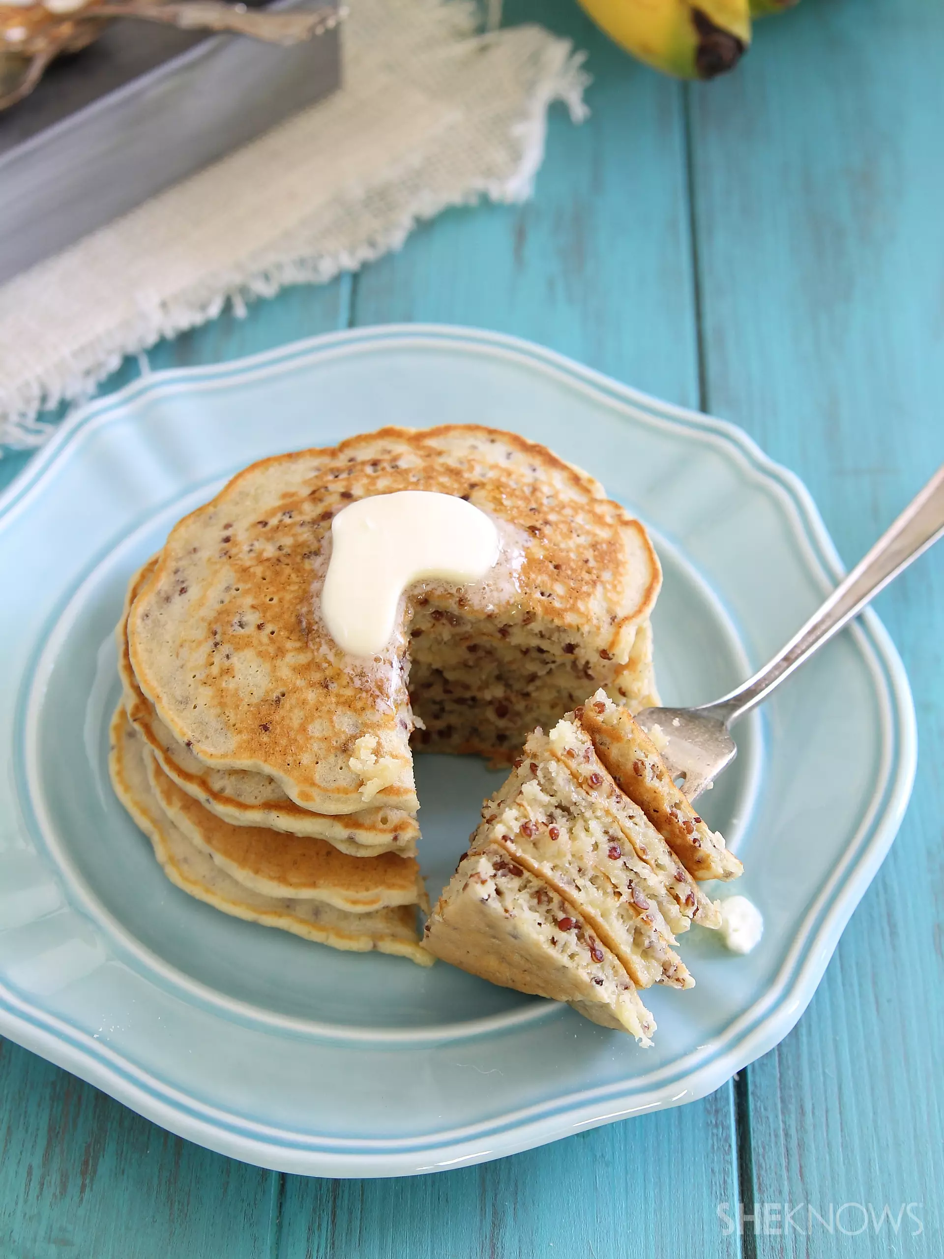 Gezondere quinoa banaan pannenkoeken