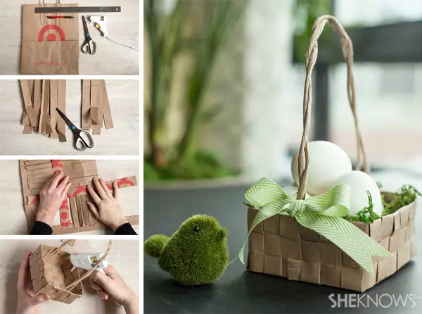 Upcycled grocery bag Easter basket