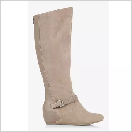 Tall Buckled Wedge Boot fir-Ramel Skur