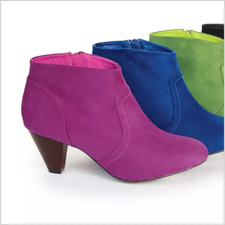 MetroStyle Faux Suede Bootie in Magenta (metrostyle.com, $60)