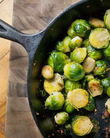 Maple glazed brussel sprouts