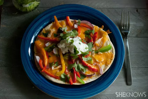 Pizza de fajita de frango de atalho