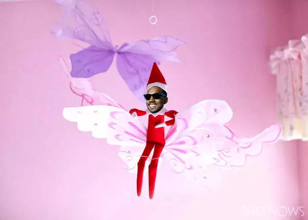 Kanye West Elf on the Shelf mēma