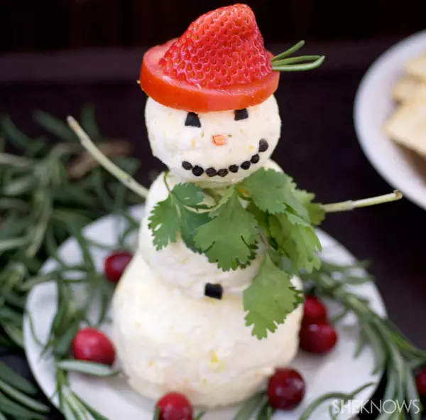 Festive snowman cheese pob