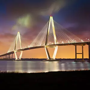 Hangbrug in Charleston, Suid-Carolina