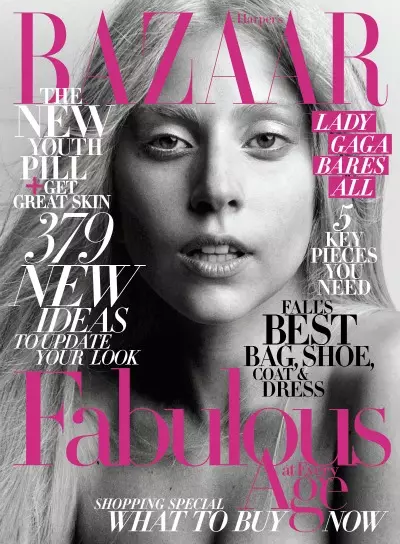 Lady Gaga waxay dabooshaa bisha Oktoobar ee Harper's Bazaar