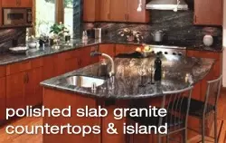 Gepoleerde granietbladblaaie en eiland