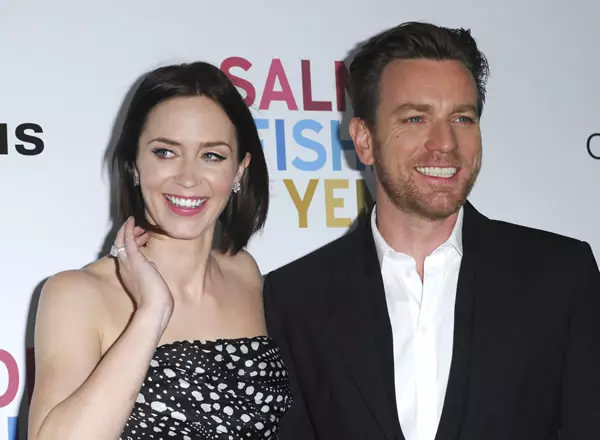 Emily Blunt an Ewan McGregor bei der Première vum Salmon Fishing am Yemen