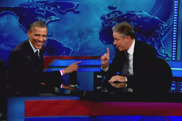 Il presidente Obama e Jon Stewart al Daily Show