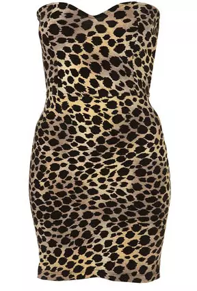 Animal Print Bodycon Bandeau ruha