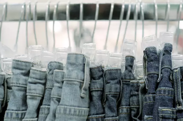 Jeans on rack