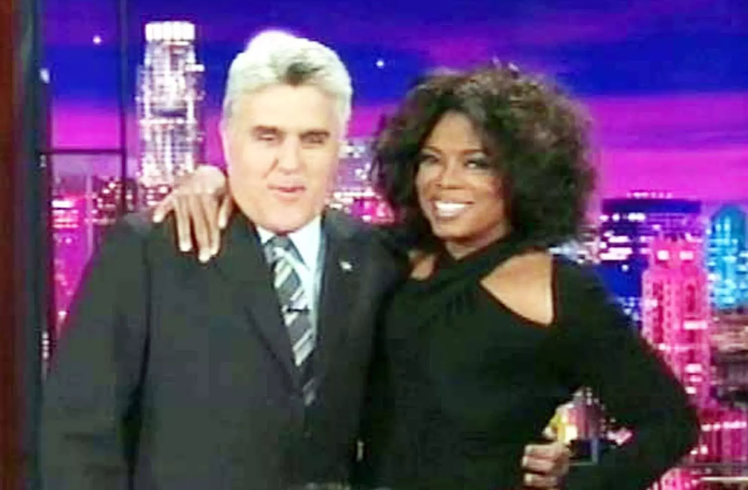 Oprah Winfrey con Jay Leno en Late Night With Jay Leno en 2004