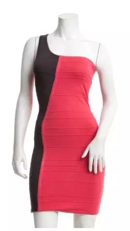 Vestido BeBe 2b mono ombreiro color block