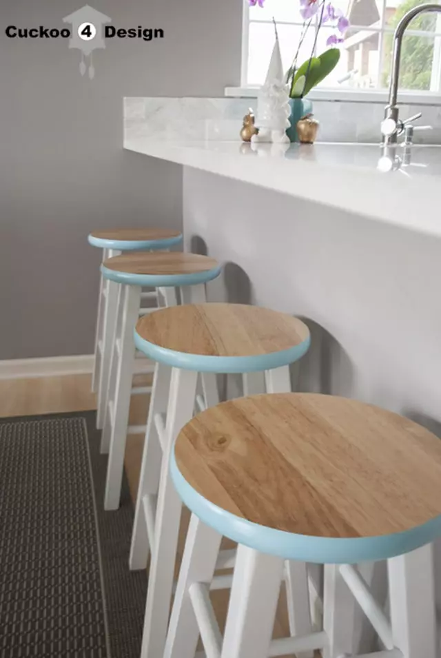 blue edged counter stools