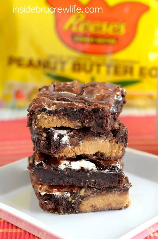 Marshmallow Reeses brownies