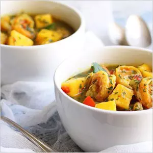 Mango och räkor curry recept